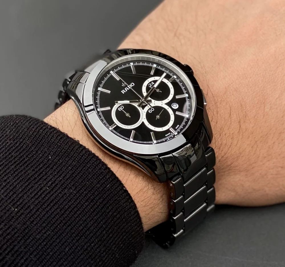 Rado HyperChrome Automatic Black And SIlver Dial Chronograph Men's Wat ...